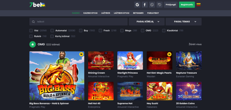 7bet Kazino 🎖️ Bonus 2025, Modernus Kazino Su 2000+ Žaidimais